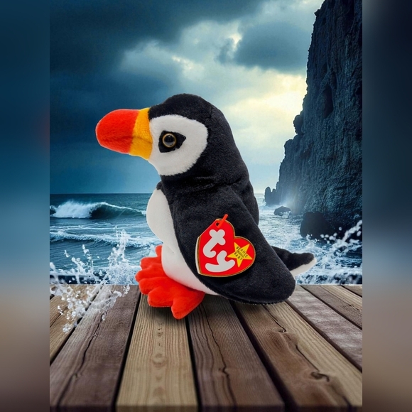 Ty | Toys | 997 Ty Puffer Puffin Beanie Baby Plush With Orange And Black Accents | Poshmark